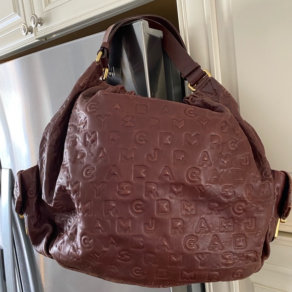 Marc By Marc Jacobs | Bags | Marc Jacobs Leather Logo Embossed Shoulder ...